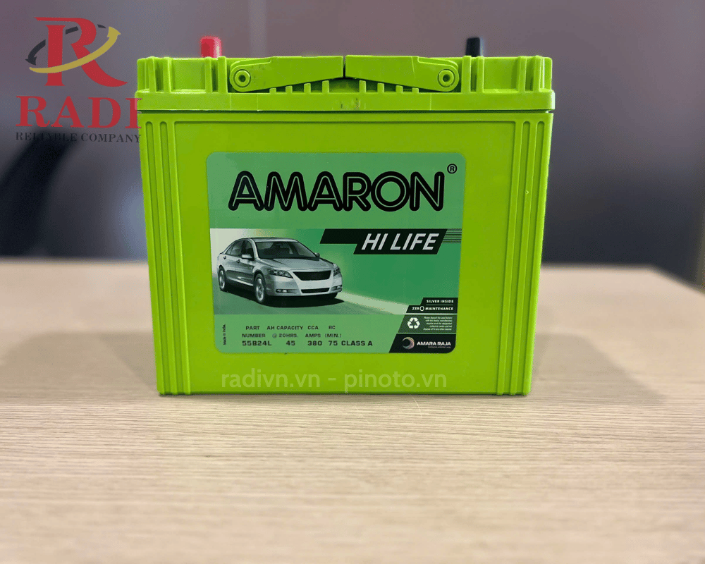 Ắc quy AMARON 55B24L (12V - 45Ah) chính hãng, siêu bền